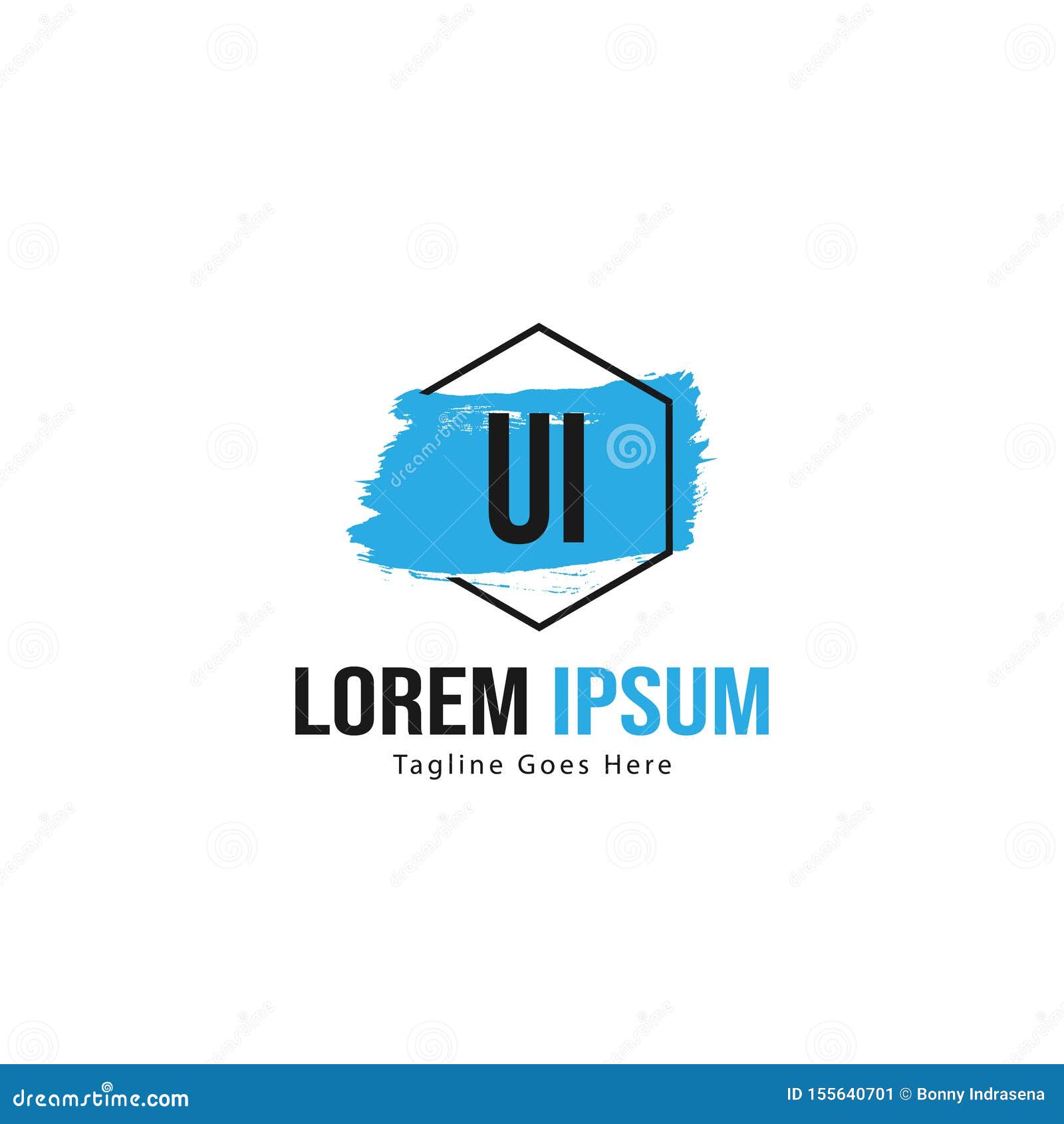 UI Letter Logo Design. Creative Modern UI Letters Icon Illustration ...