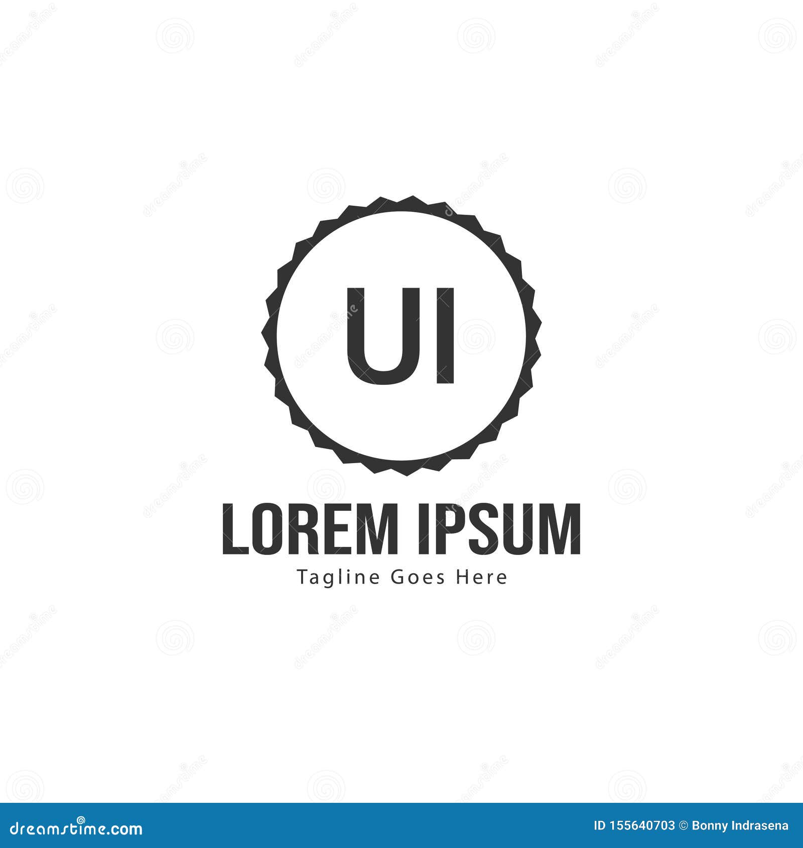 UI Letter Logo Design. Creative Modern UI Letters Icon Illustration ...