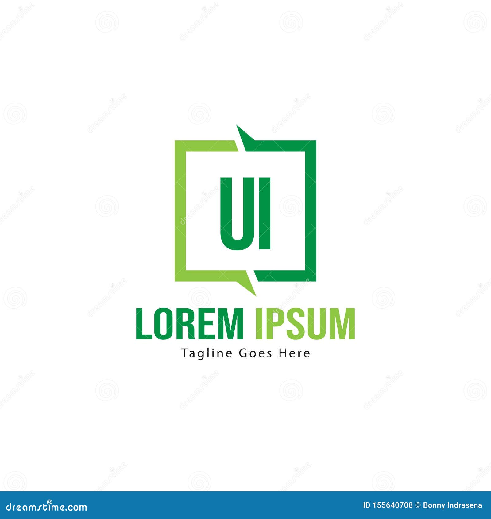 UI Letter Logo Design. Creative Modern UI Letters Icon Illustration ...