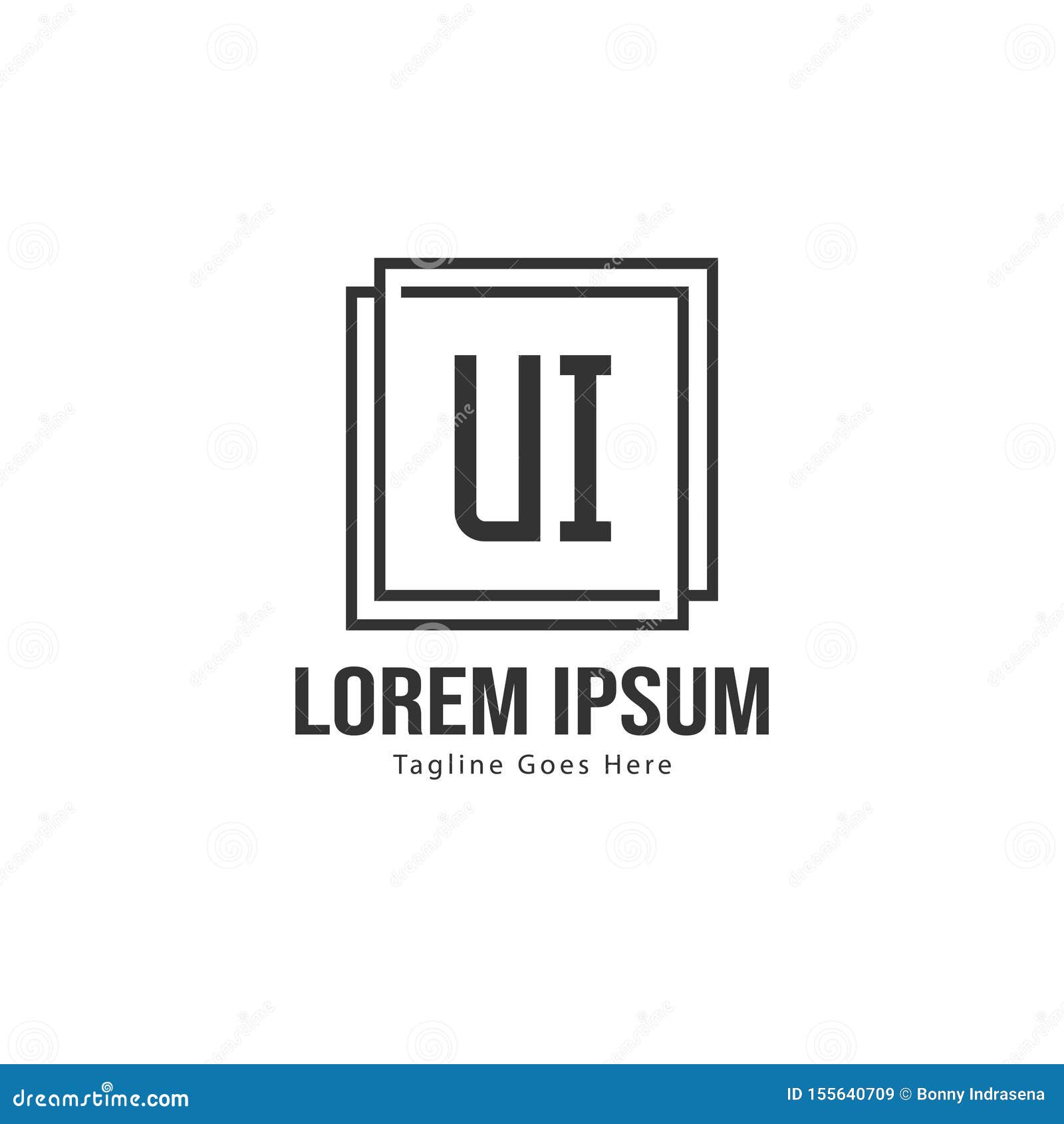 UI Letter Logo Design. Creative Modern UI Letters Icon Illustration ...