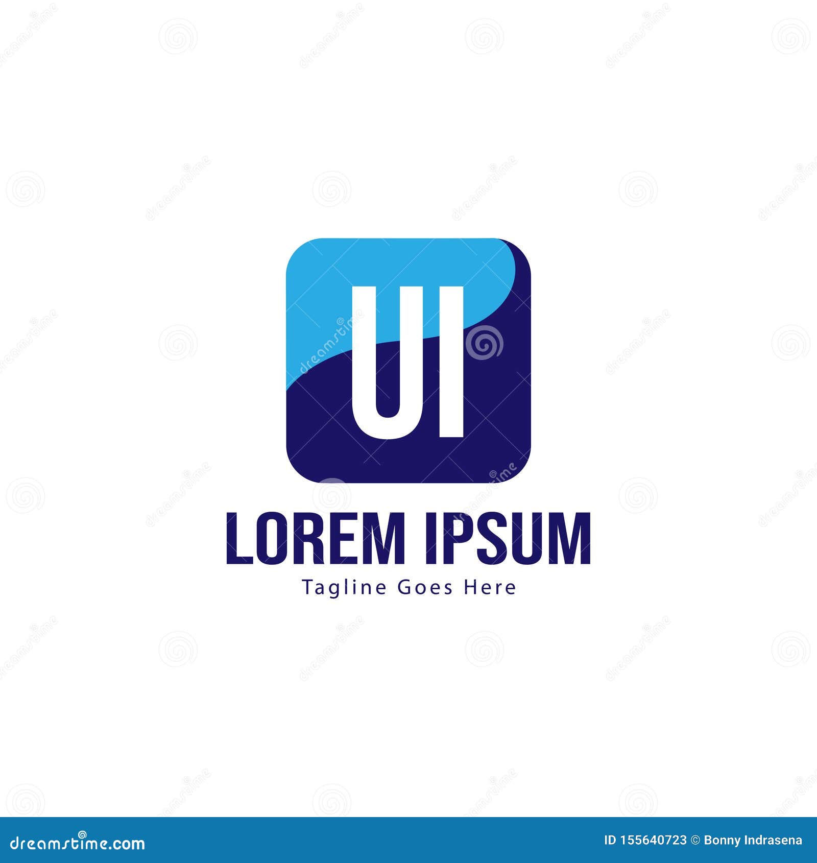 UI Letter Logo Design. Creative Modern UI Letters Icon Illustration ...