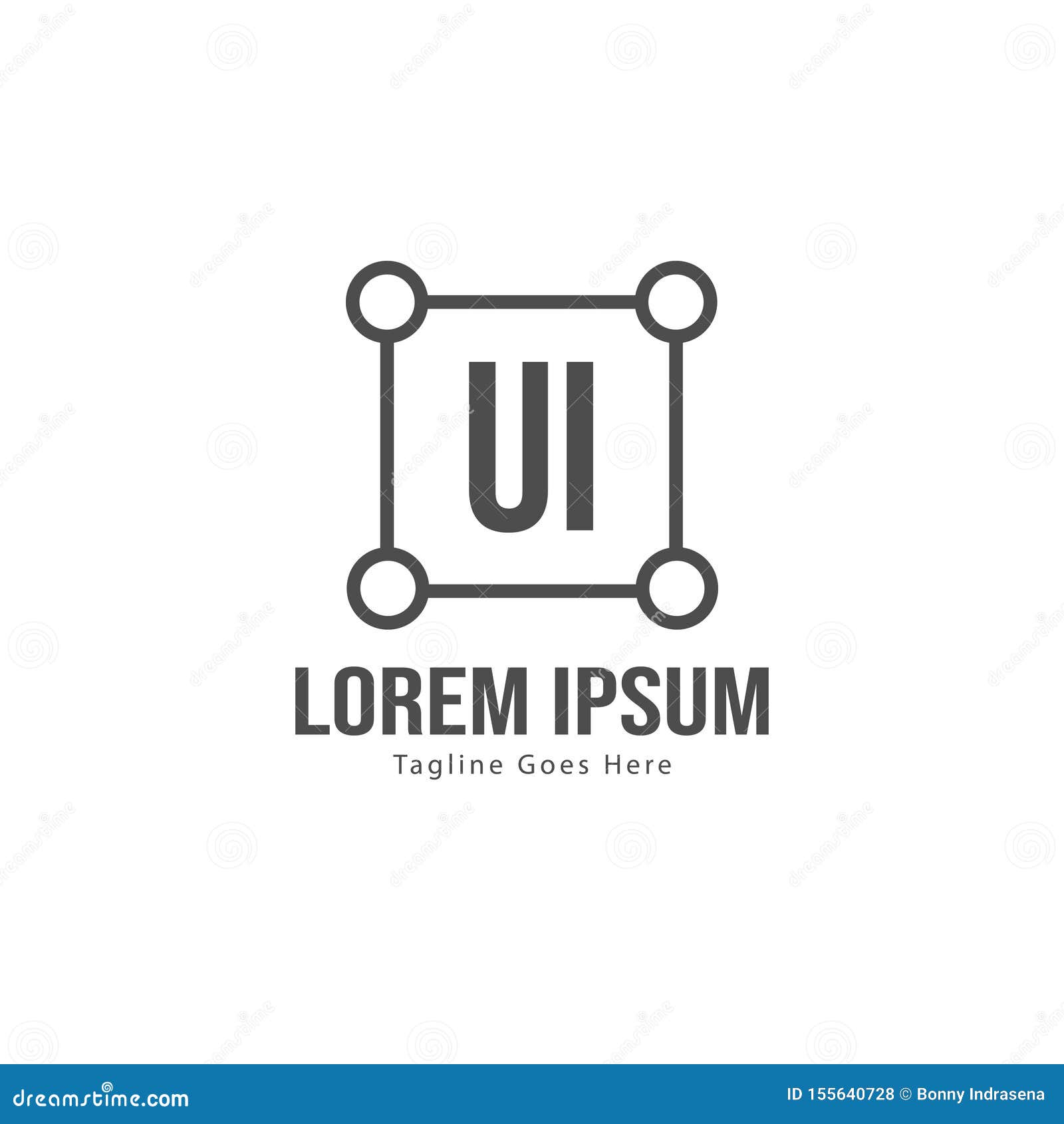 UI Letter Logo Design. Creative Modern UI Letters Icon Illustration ...