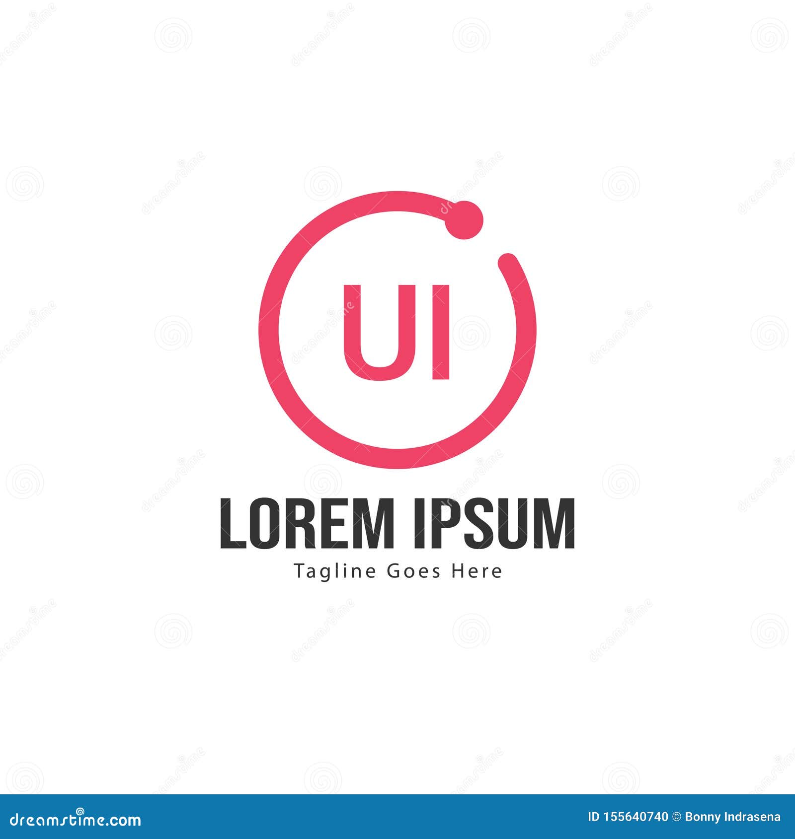 UI Letter Logo Design. Creative Modern UI Letters Icon Illustration ...