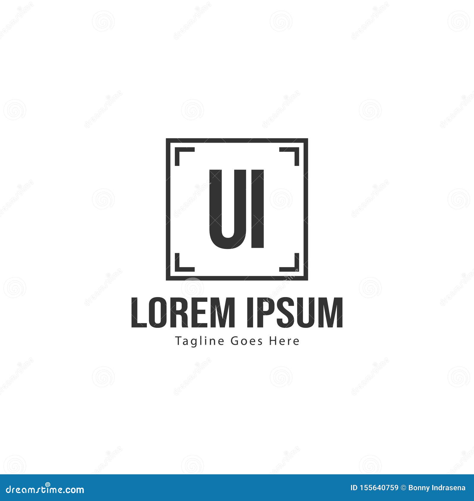 UI Letter Logo Design. Creative Modern UI Letters Icon Illustration ...