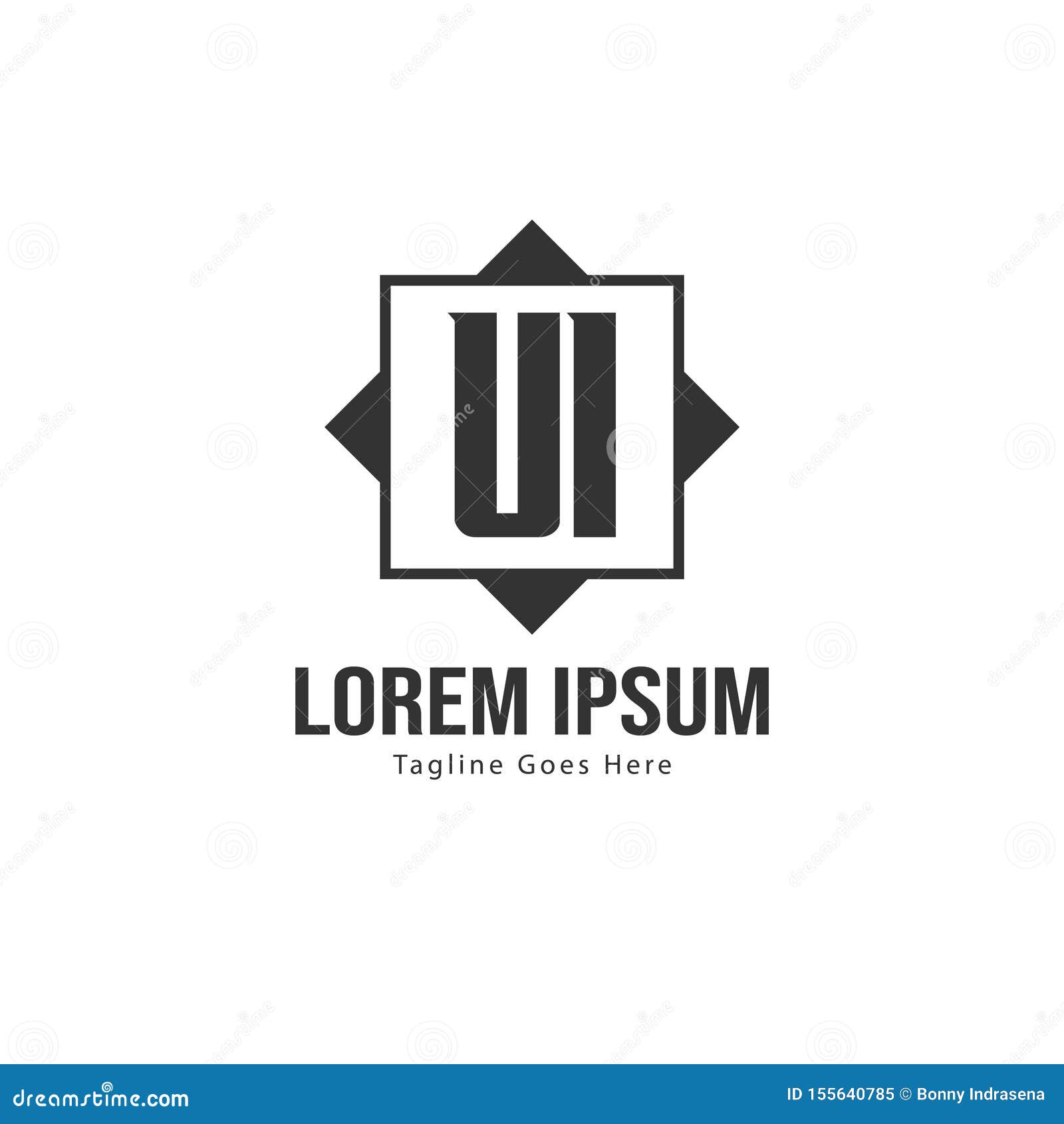 UI Letter Logo Design. Creative Modern UI Letters Icon Illustration ...