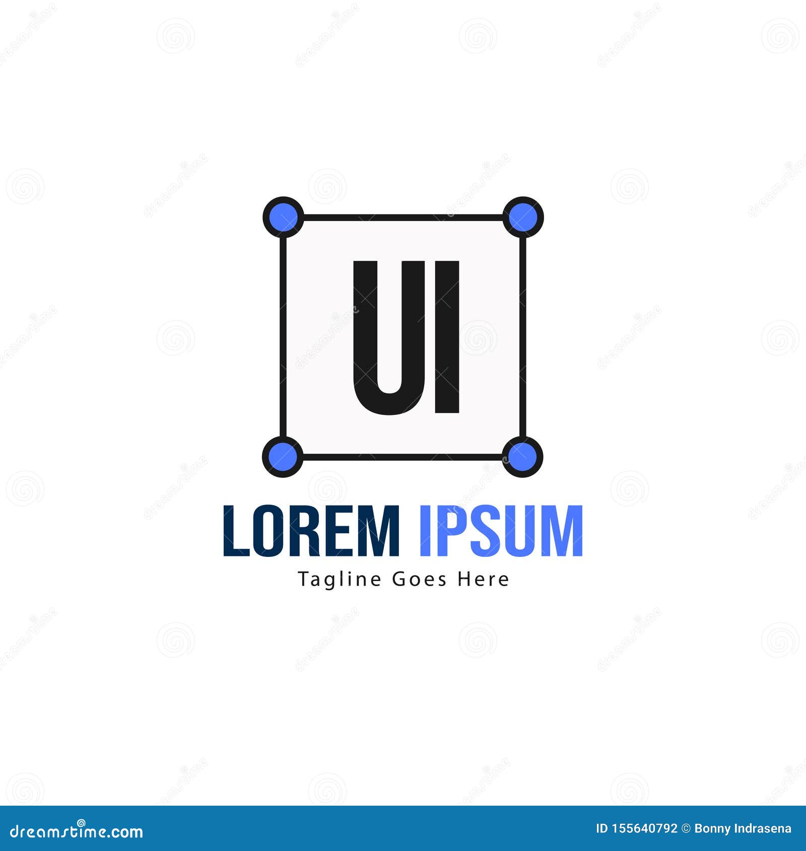 UI Letter Logo Design. Creative Modern UI Letters Icon Illustration ...
