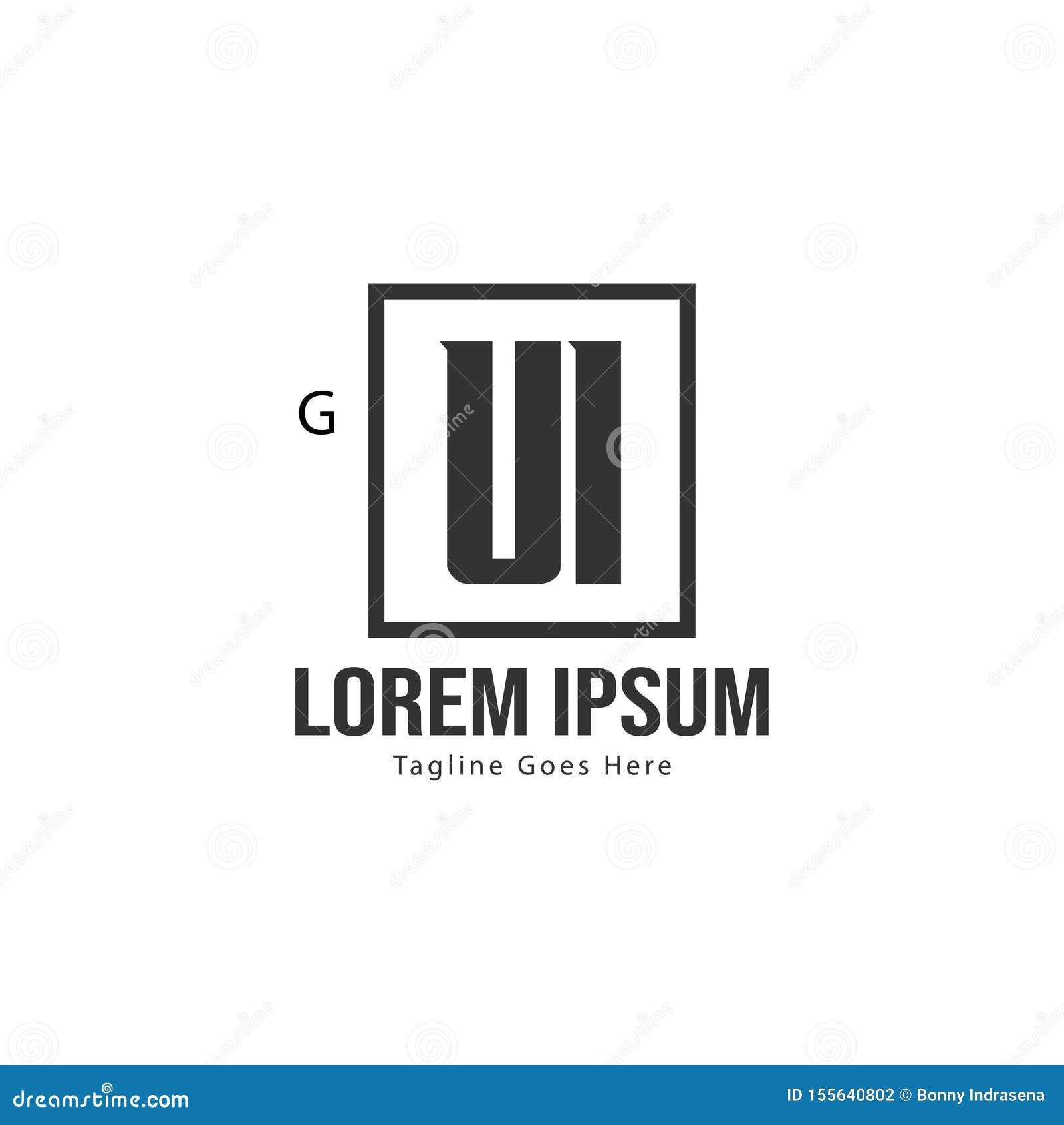 UI Letter Logo Design. Creative Modern UI Letters Icon Illustration ...
