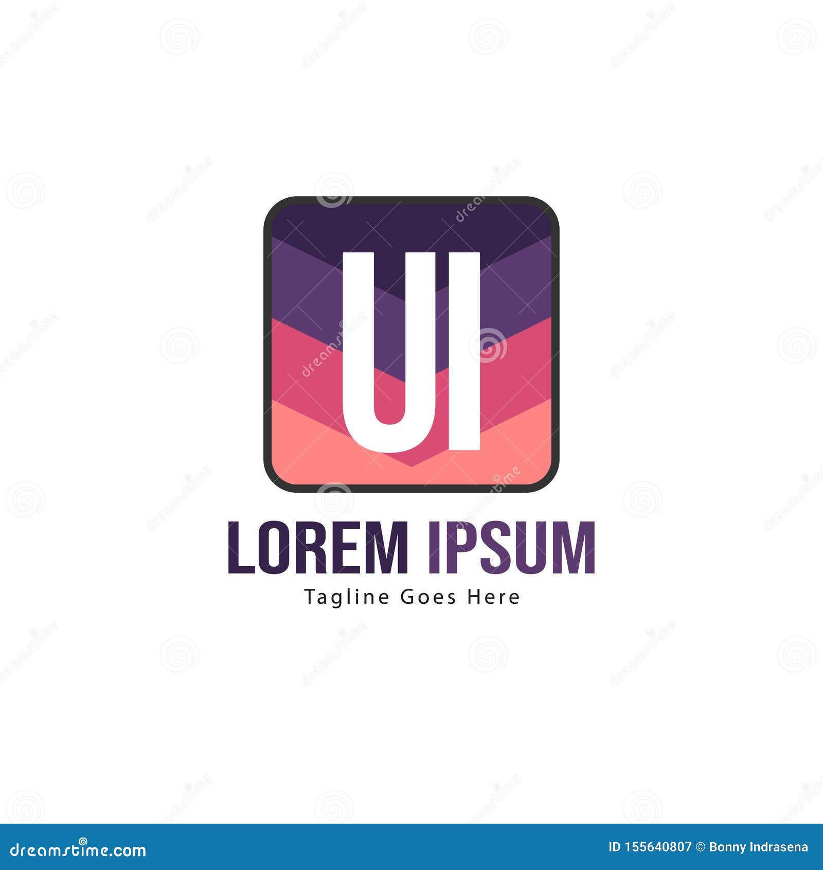 UI Letter Logo Design. Creative Modern UI Letters Icon Illustration ...