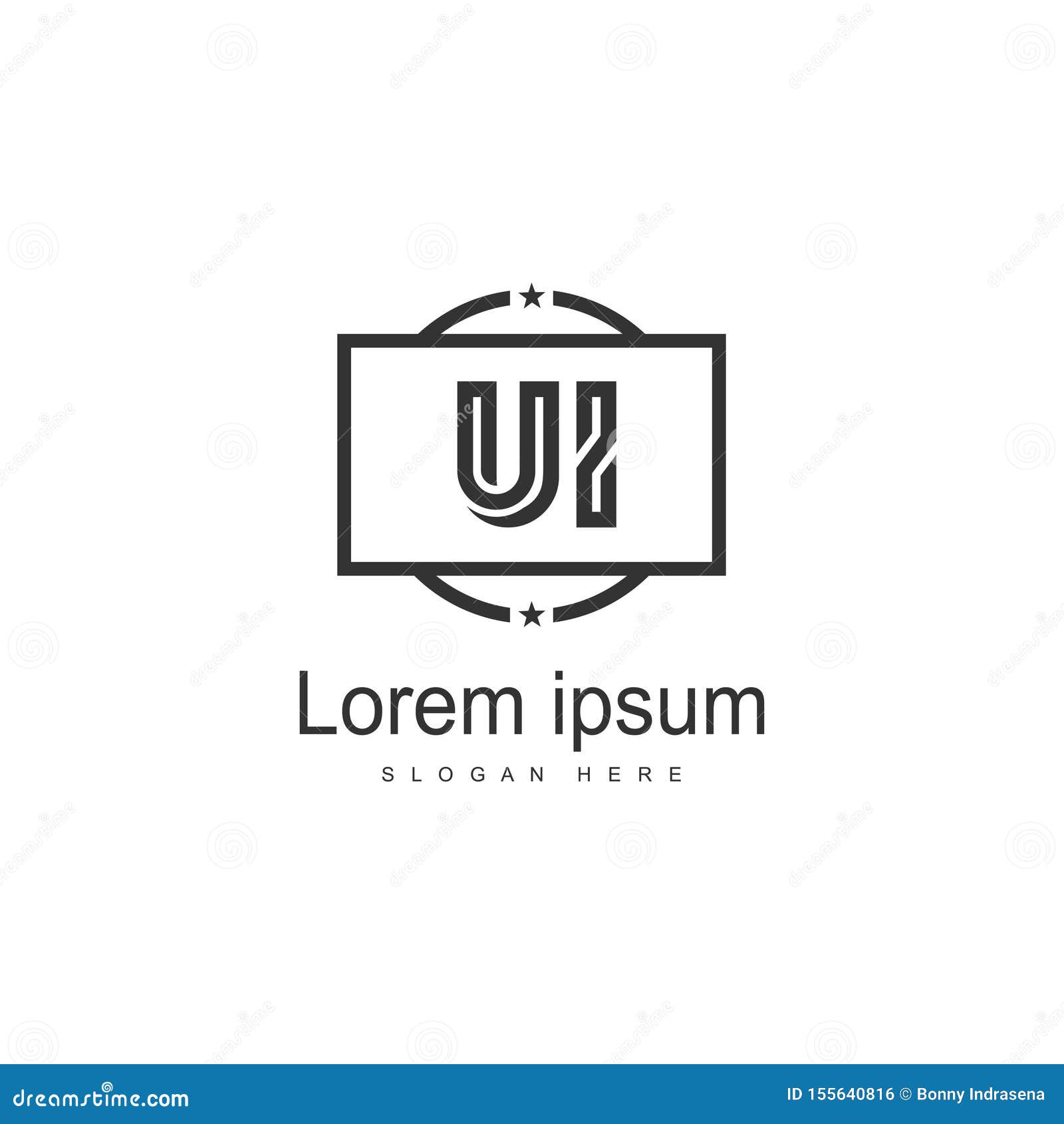 UI Letter Logo Design. Creative Modern UI Letters Icon Illustration ...
