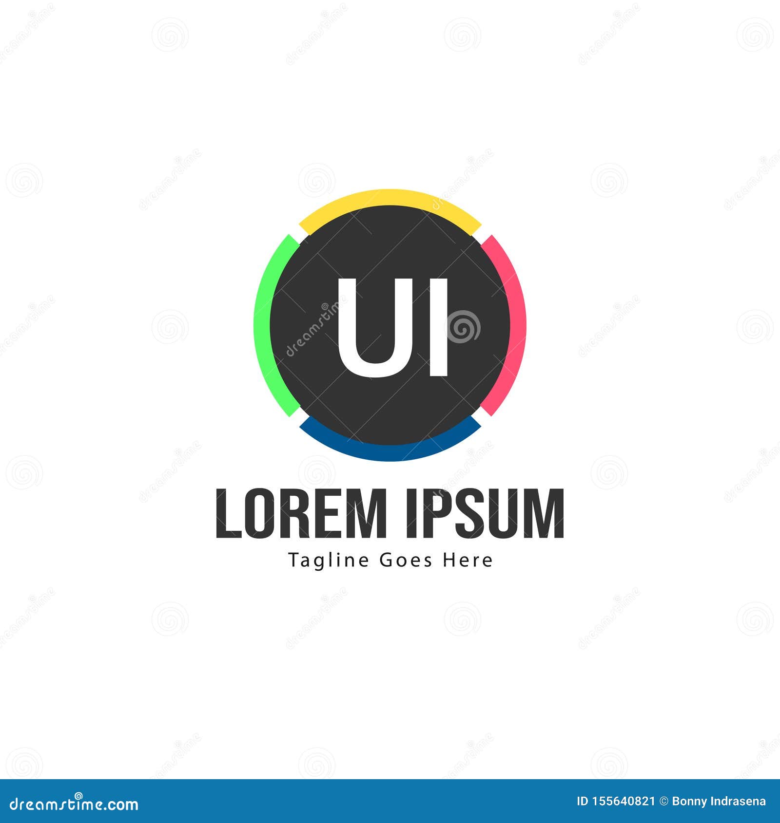 UI Letter Logo Design. Creative Modern UI Letters Icon Illustration ...