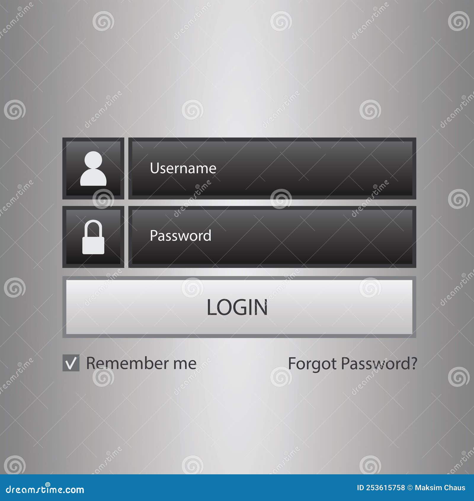 UI for the login stock vector. Illustration of template - 253615758