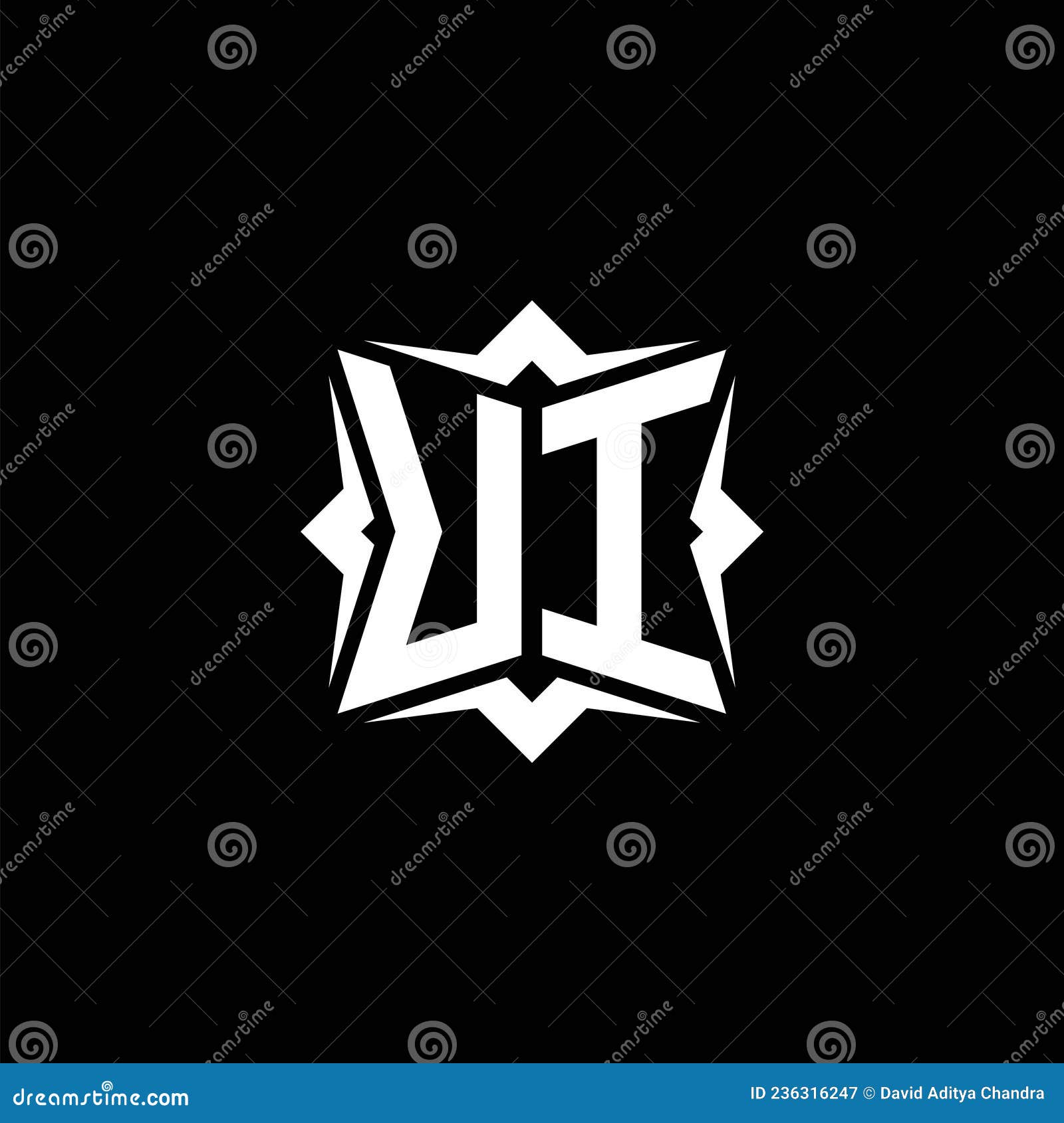 UI Logo Monogram Geometric Modern Design Stock Vector - Illustration of ...
