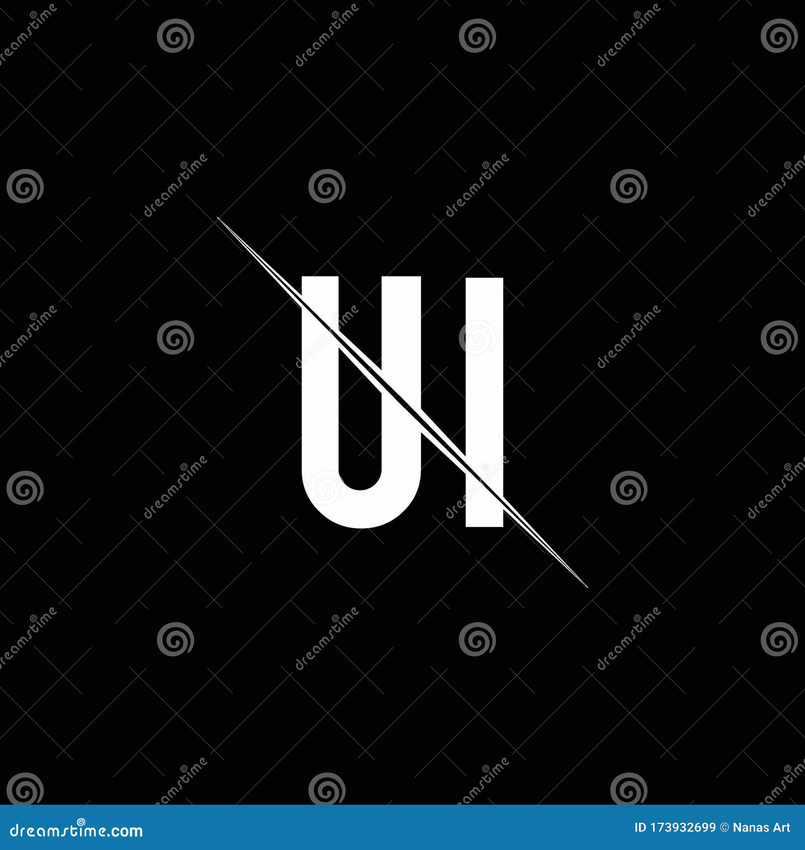 UI Logo Monogram with Slash Style Design Template Stock Vector ...