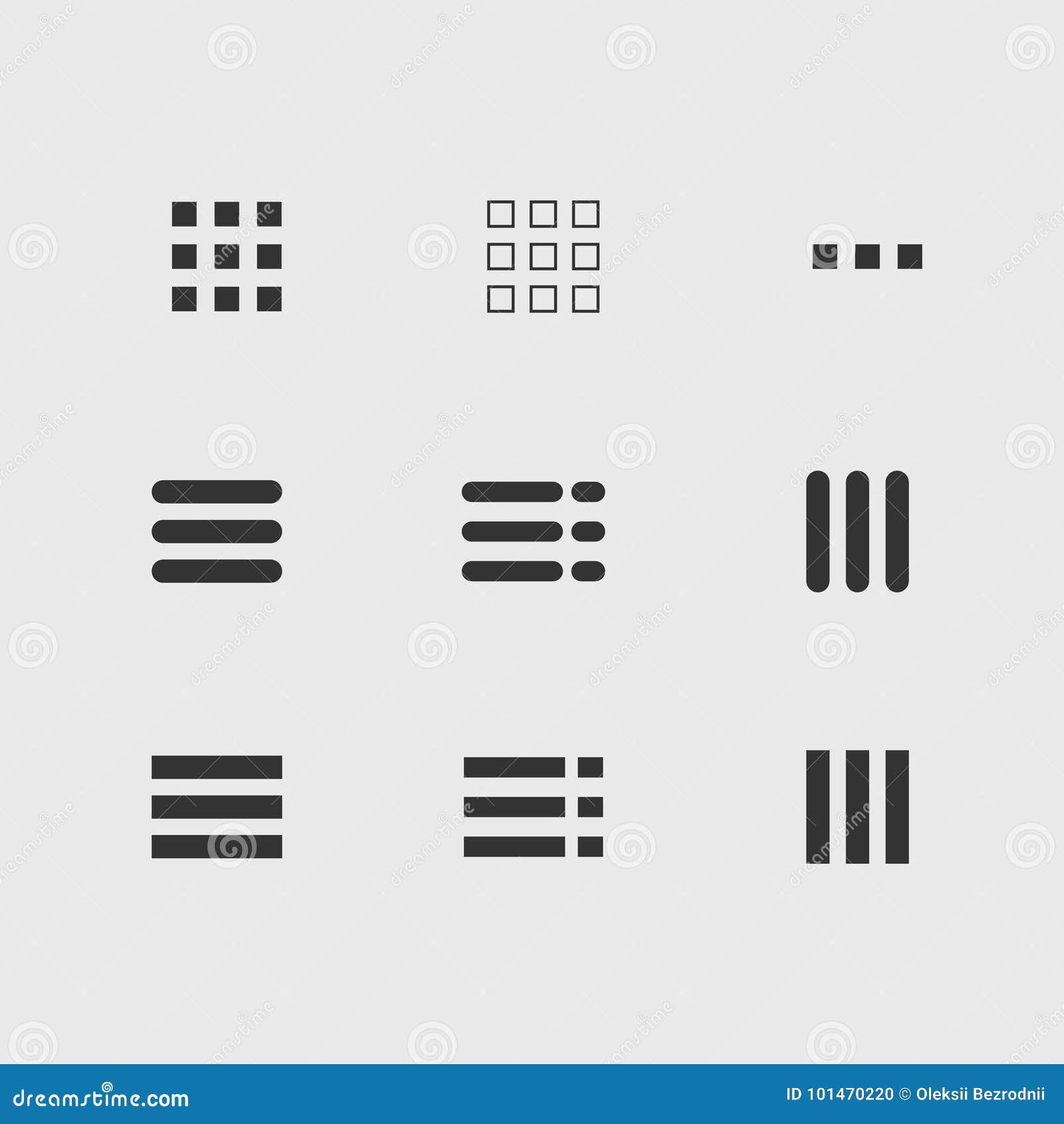 Ui menu icons set stock vector. Illustration of symbol - 101470220