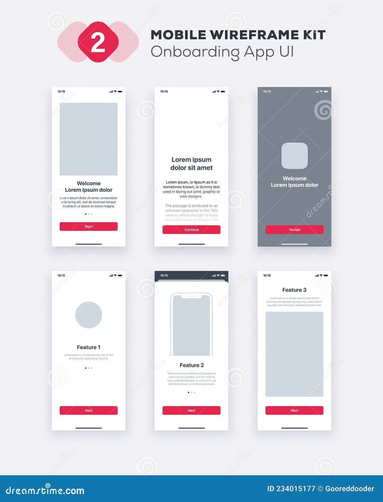 Ui Mobile App Onboarding Ux Gui Design Elements Mobile Application Template Layout Stock
