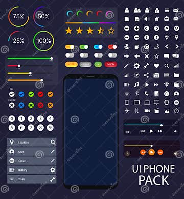 UI Moblie Phone Collection | User Interface Pack Vector Elements Stock ...