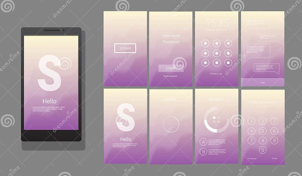 UI Moderno, Diseño Del Vector De La Pantalla Del GUI Ilustración del Vector - Ilustración de ...