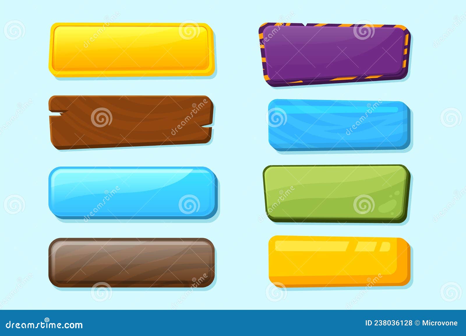 Ui Panel Buttons. Wood Game Button, Menu Board Design Elements Stock ...