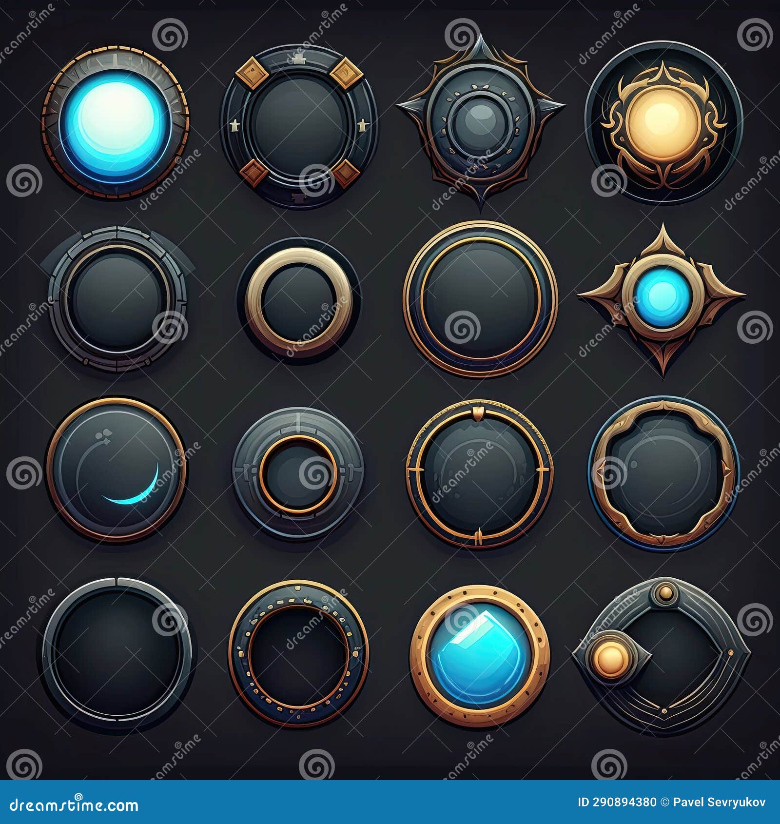 Ui Round Frame Game Ai Generated Stock Illustration - Illustration of ...