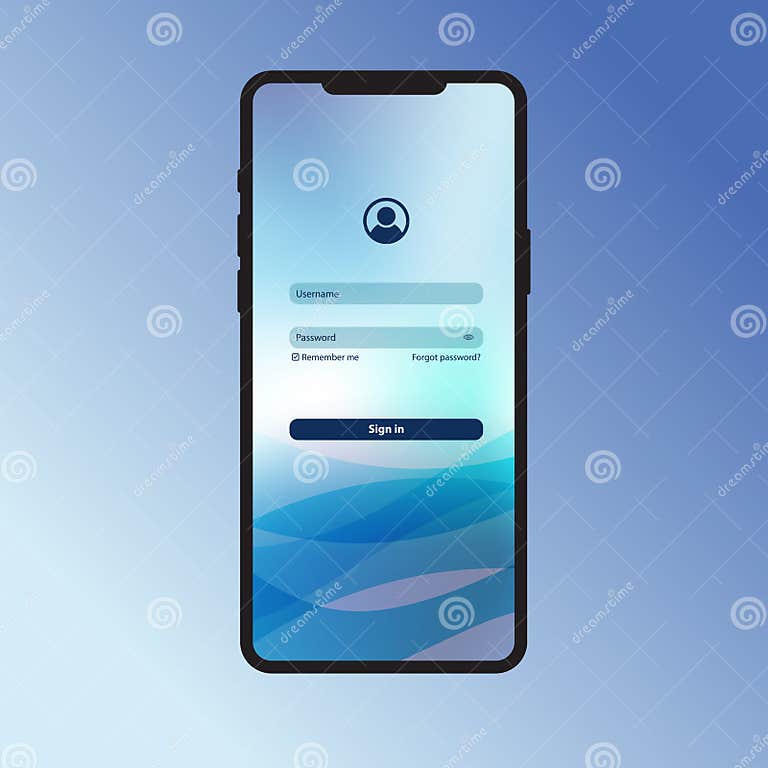 UI Secure Sign in Window Design. Abstract Background Template Stock ...