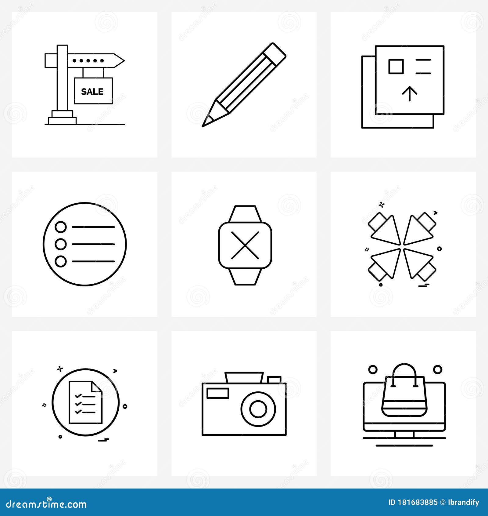 Stationary Navigation Push Pins Pictograms Collection Cartoon Vector ...