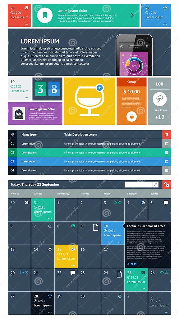 UI is a Set Components Featuring the Flat Design Stock Vector ...