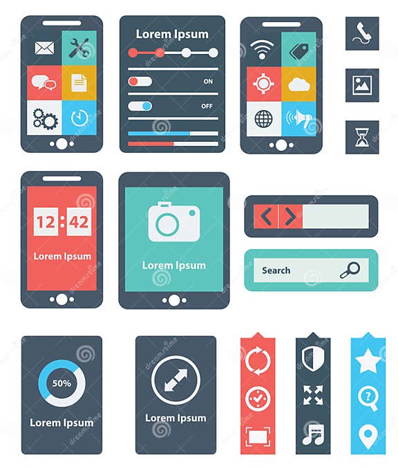 UI is a Set of Beautiful Components Featuring the Flat Design Trend ...