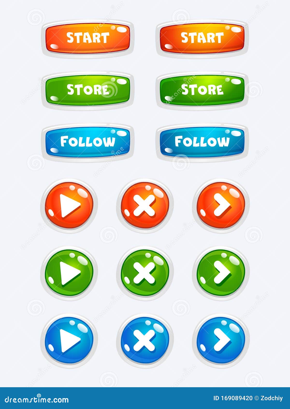 UI set of game navigation stock vector. Illustration of modern - 169089420