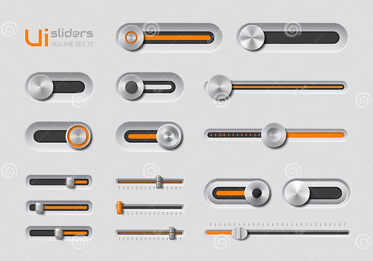 Ui Slider Bar Buttons with Adjustable Knobs Set Stock Vector ...