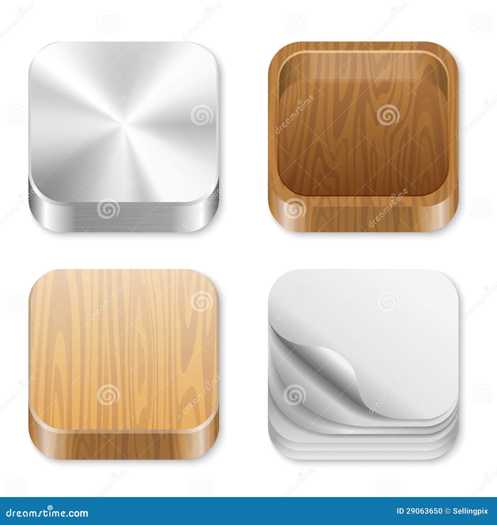 UI Square icons set. stock vector. Illustration of design - 29063650