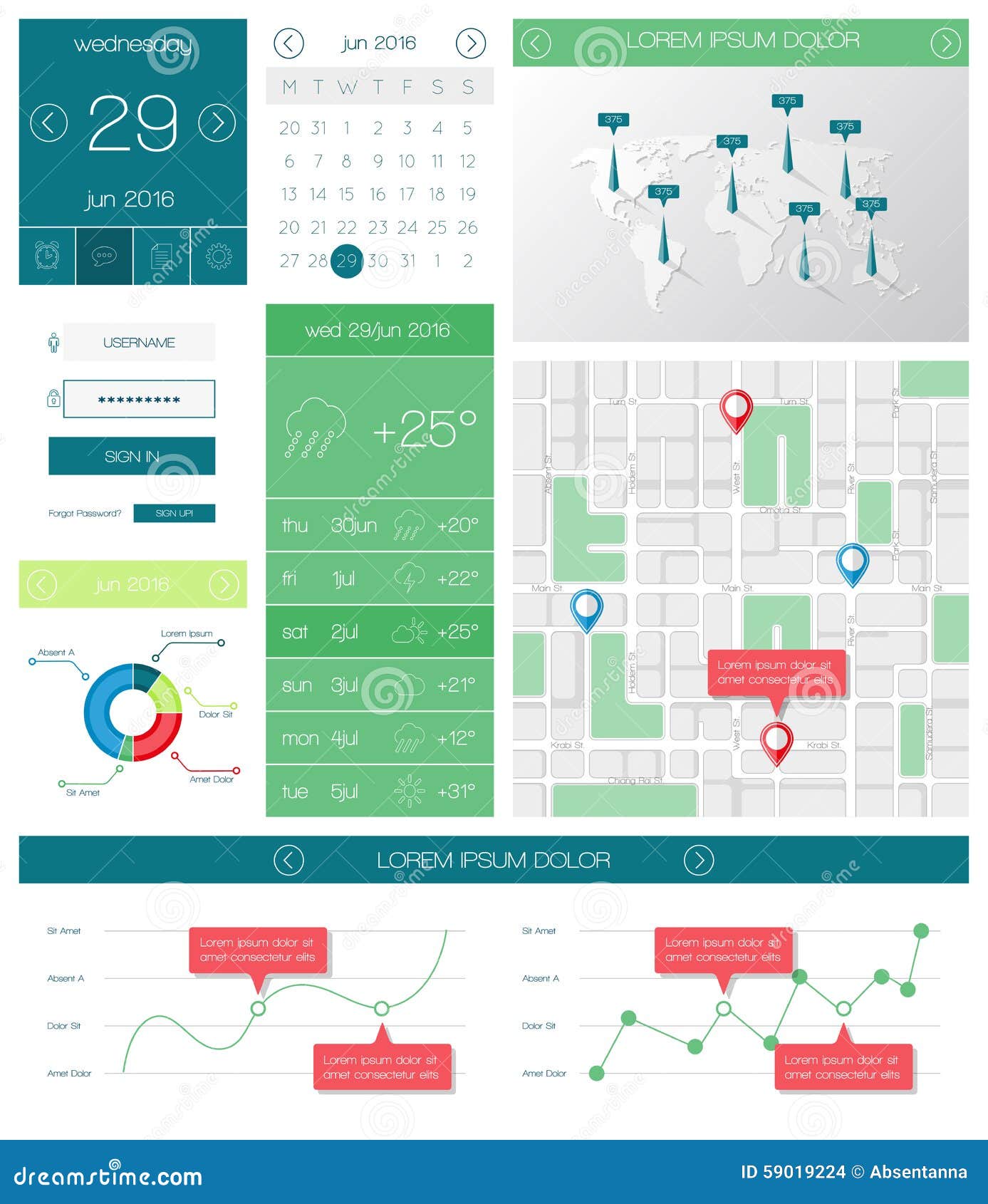 Ui, Templates and Elements of Infographics Stock Vector - Illustration ...
