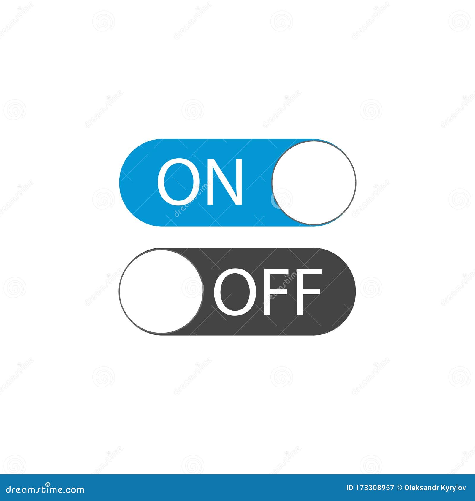 UI Toggle Switch on and Off Position Button. Vector Illustration Stock ...