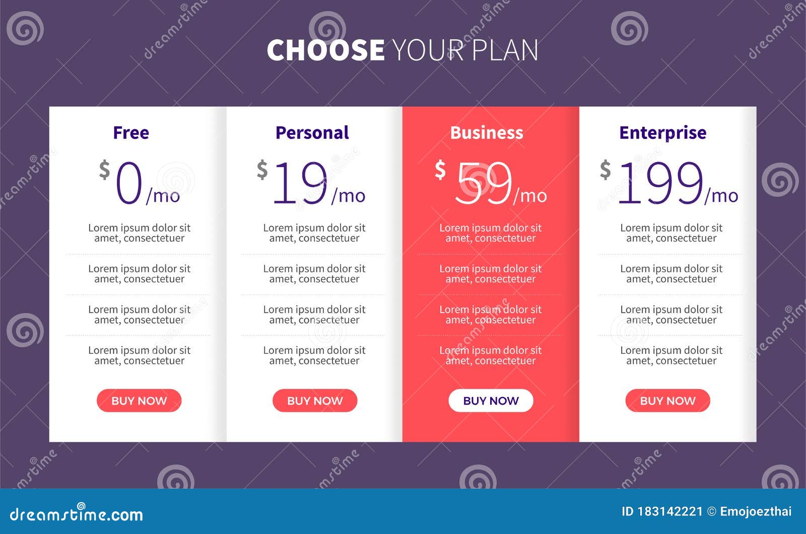 UI User Interface Price List 06 Stock Vector - Illustration of plan ...