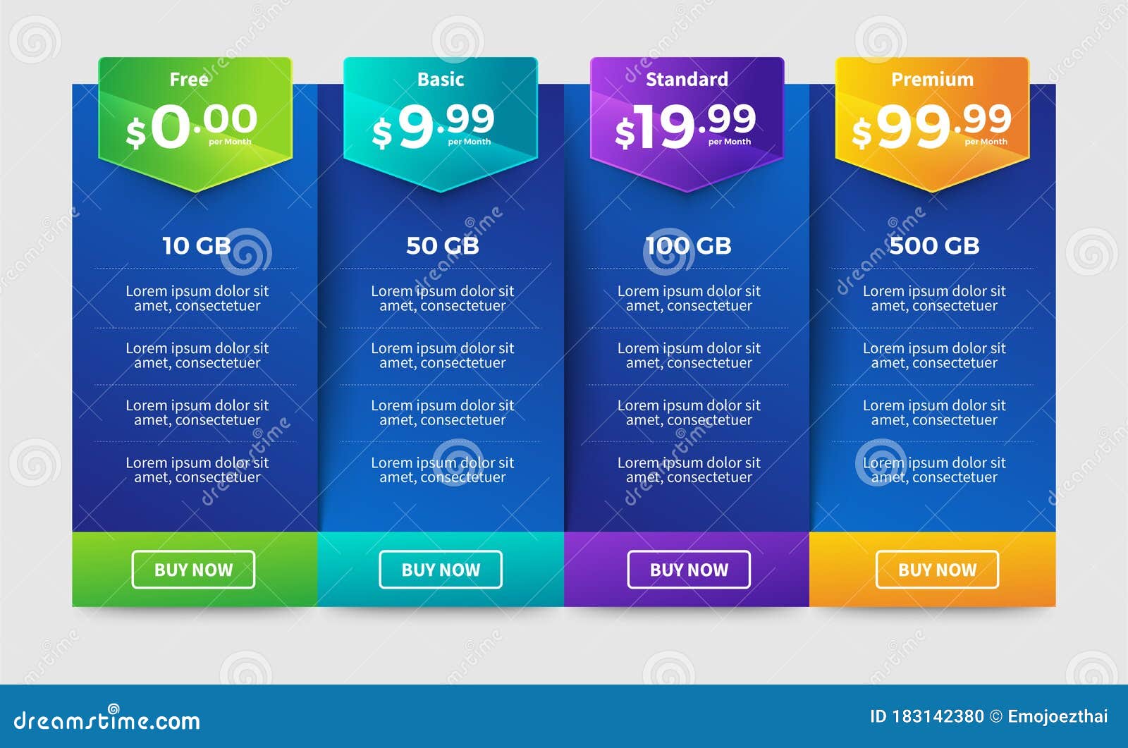 UI User Interface Price List 07 Stock Vector - Illustration of product ...