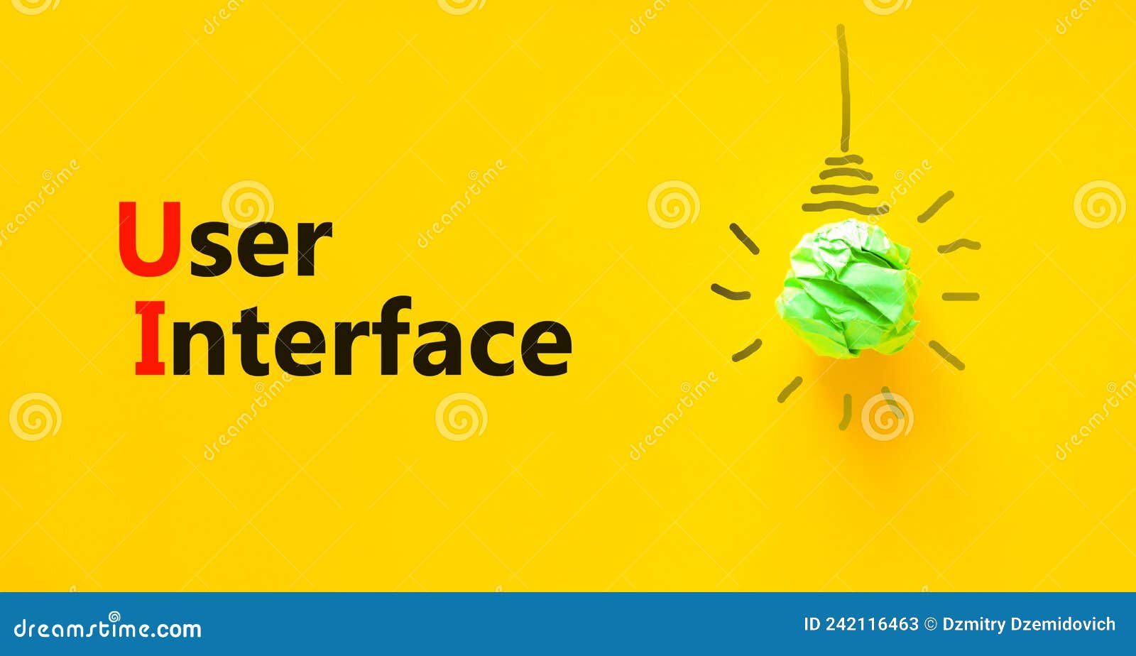UI User Interface Symbol. Concept Words UI User Interface. Green Light ...