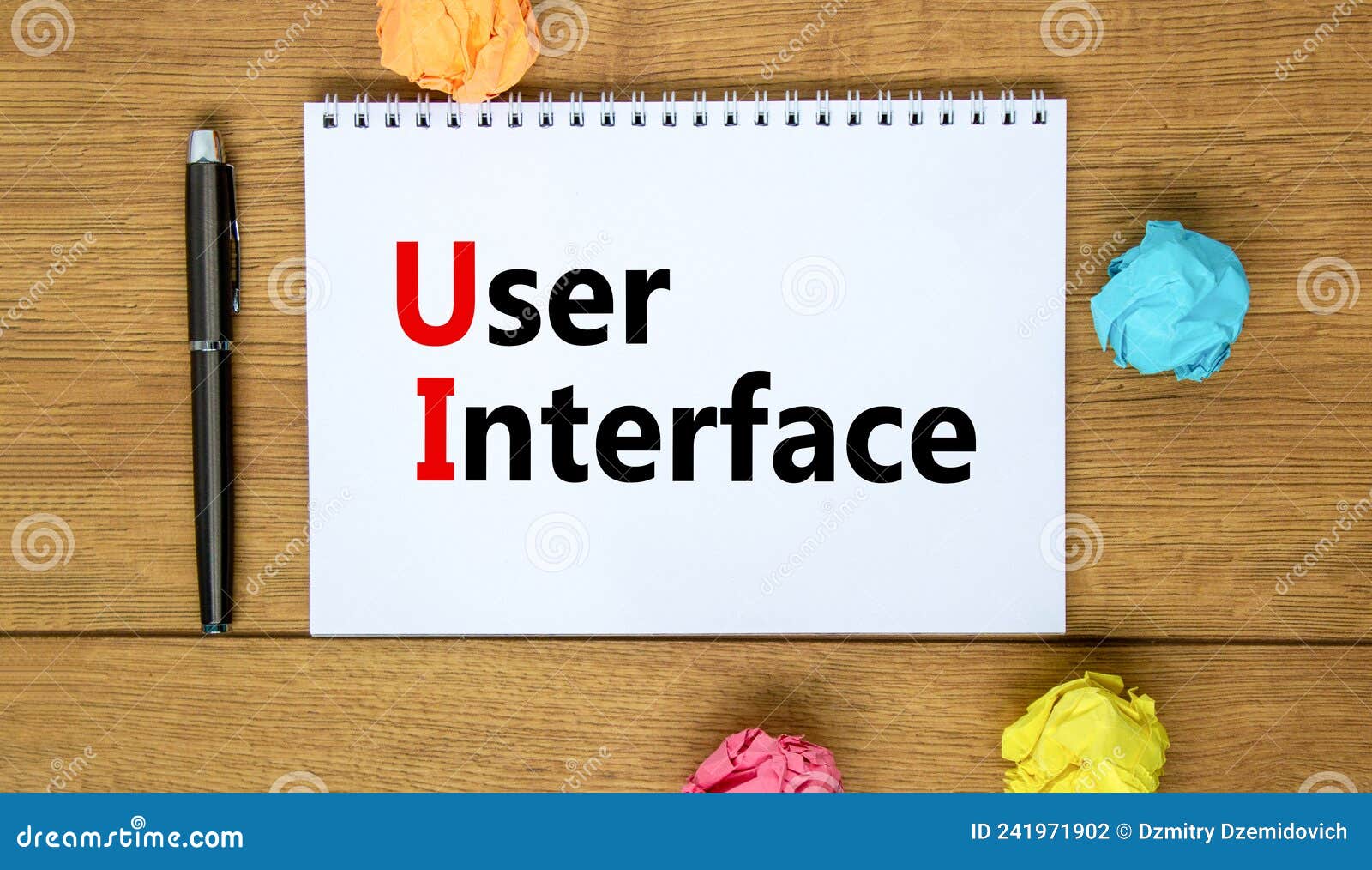 UI User Interface Symbol. Concept Words UI User Interface on White Note ...