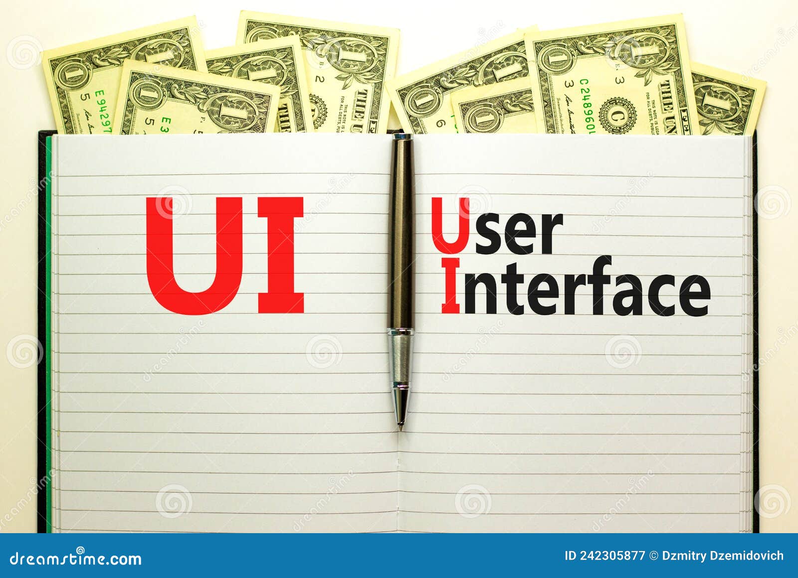 UI User Interface Symbol. Concept Words UI User Interface on White Note ...