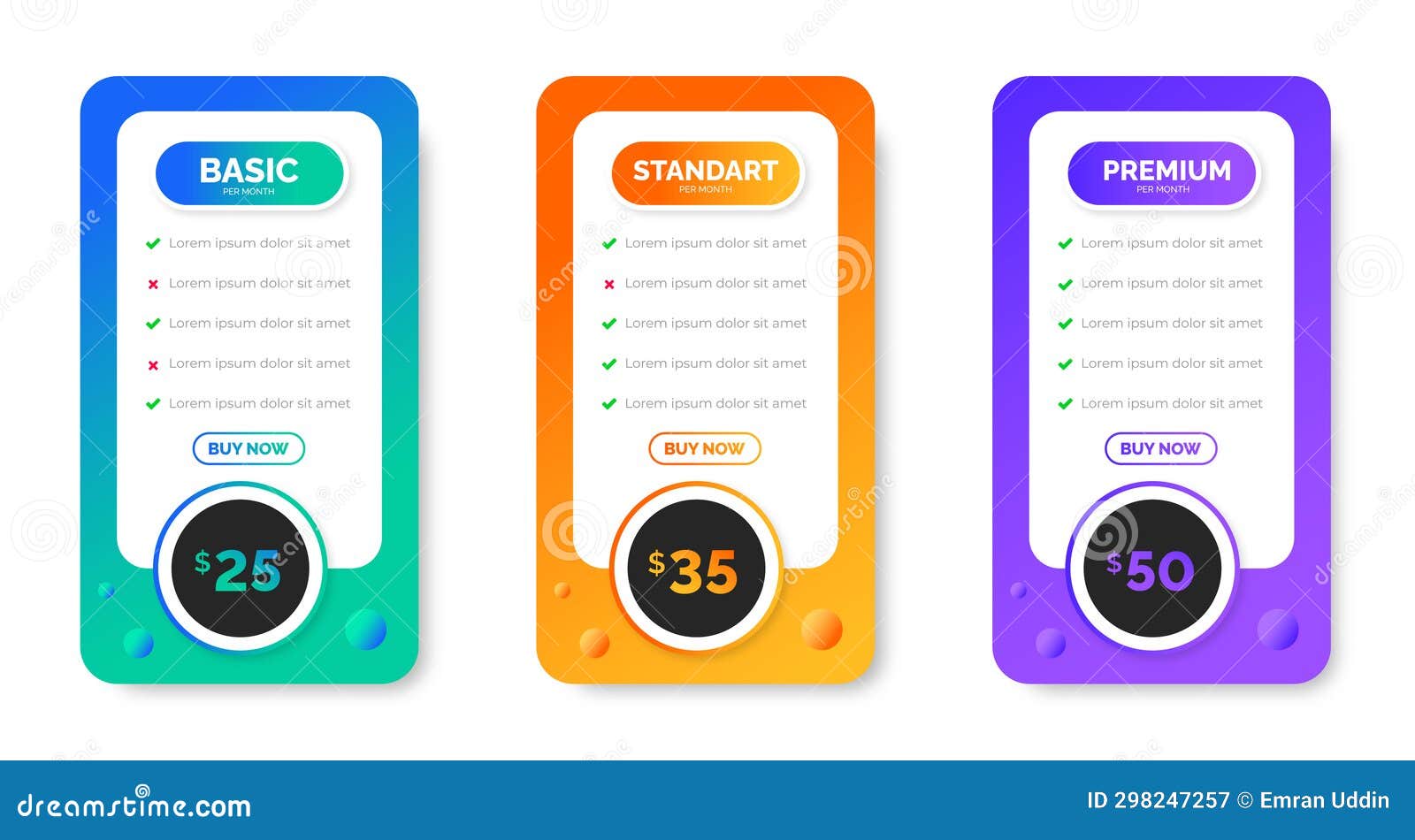 UI UX App Pricing Chart Table Subscription Design or Website Pricing ...