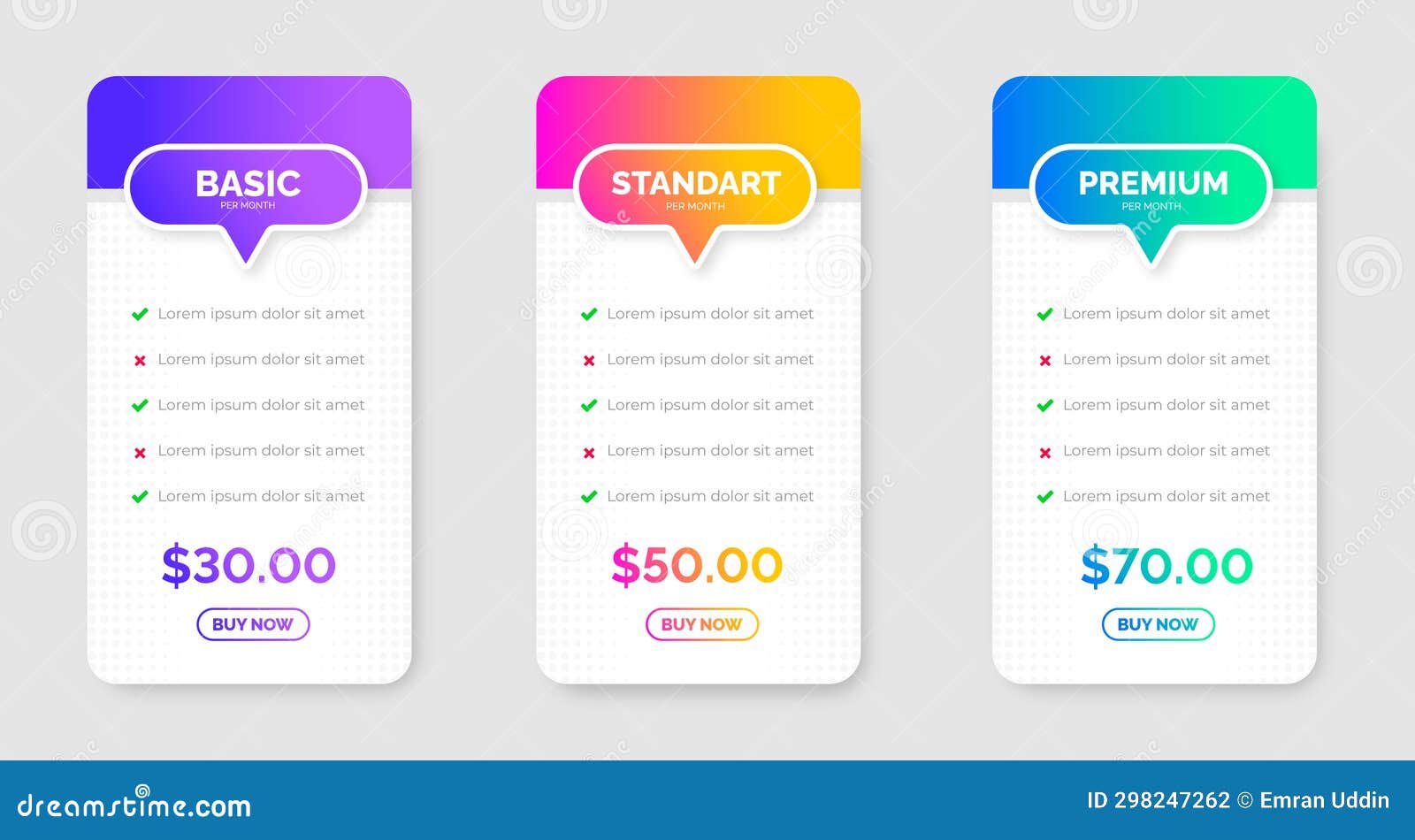 UI UX App Pricing Chart Table Subscription Design or Website Pricing ...