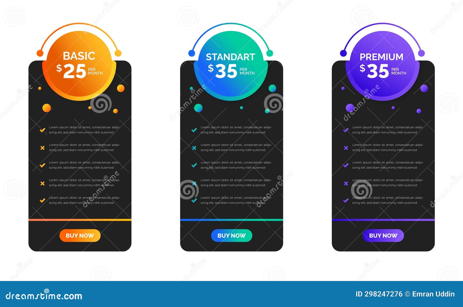 UI UX App Pricing Chart Table Subscription Design or Website Pricing ...
