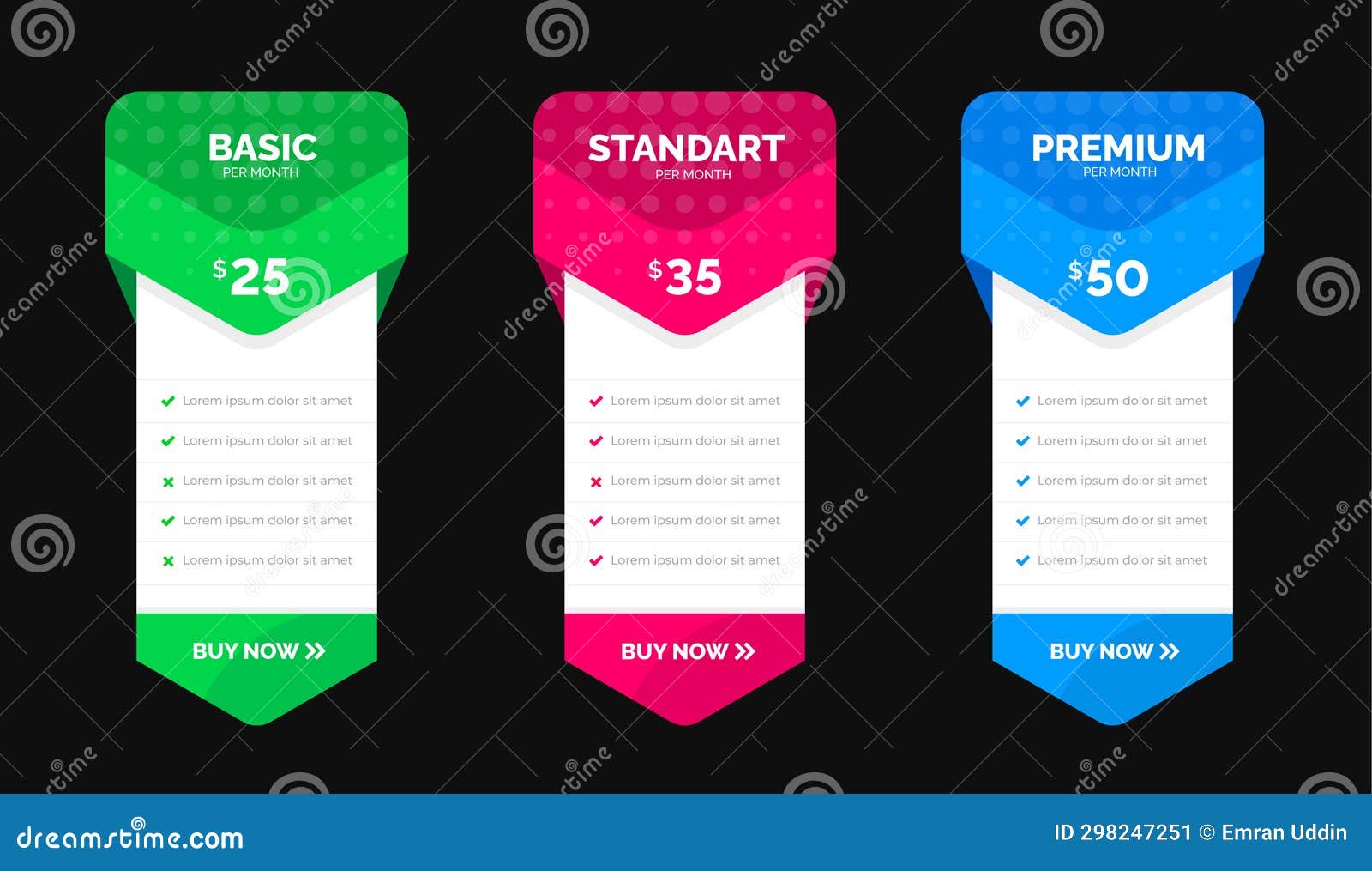 UI UX App Pricing Chart Table Subscription Design or Website Pricing ...