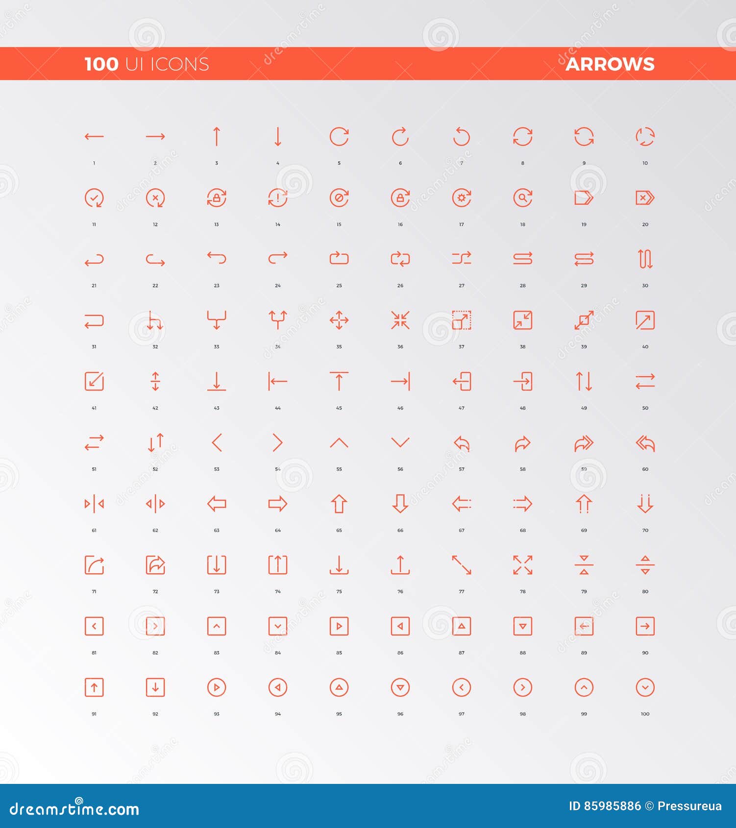 001 UI UX Arrow Icons stock vector. Illustration of infographic - 85985886