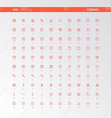 UI UX Code Production Icons Stock Vector - Illustration of operation ...