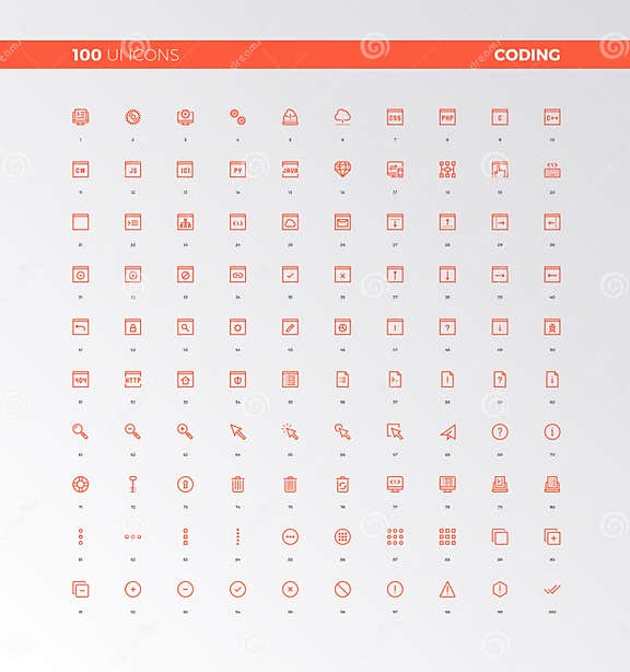UI UX Code Production Icons Stock Vector - Illustration of operation ...