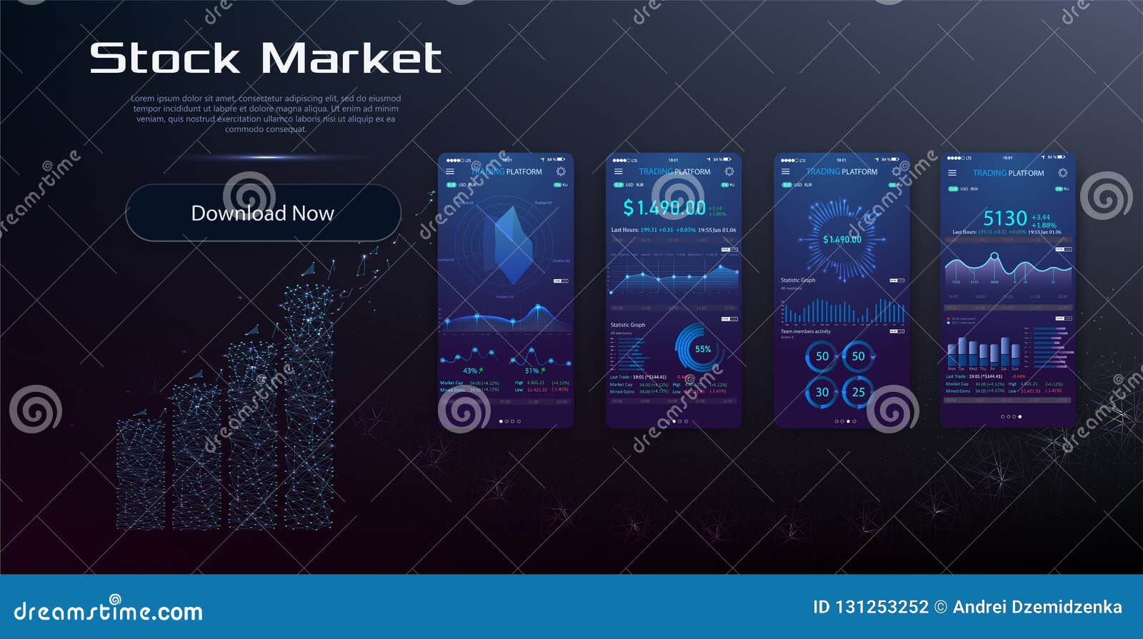 UI UX Design App Cryptocurrency Wallet. Modern User Interface Screen ...