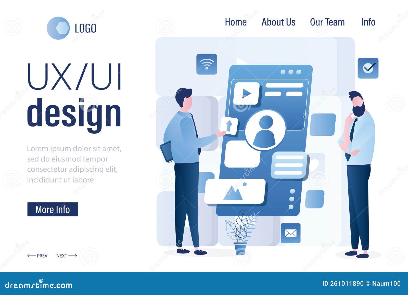 UI, UX Design Landing Page Template. Group of Designers or Programmers ...