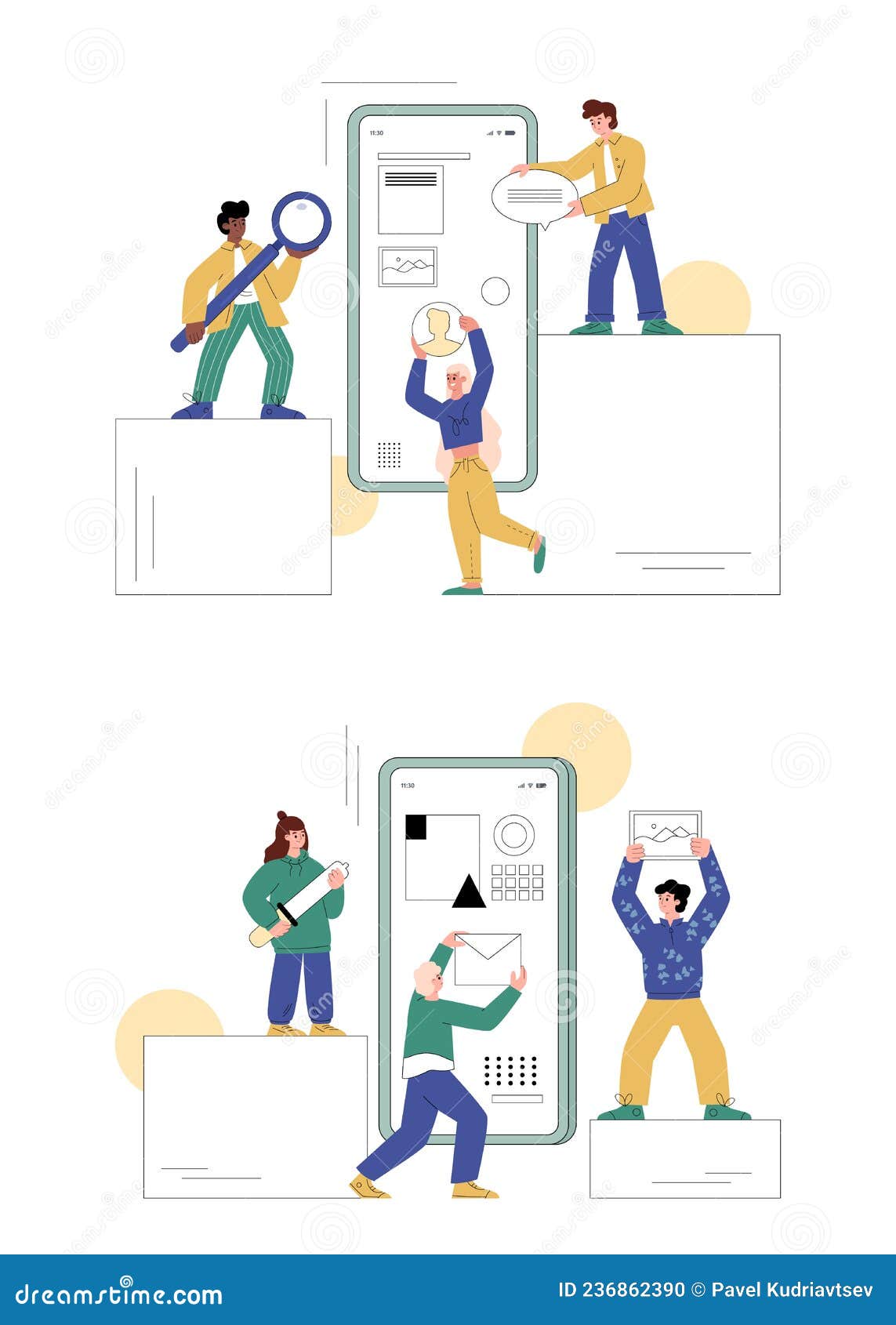 Create App Interface Concept, Vector Illustration. Application Display ... Create App Interface Concept, Vector Illustration. Application Display ...