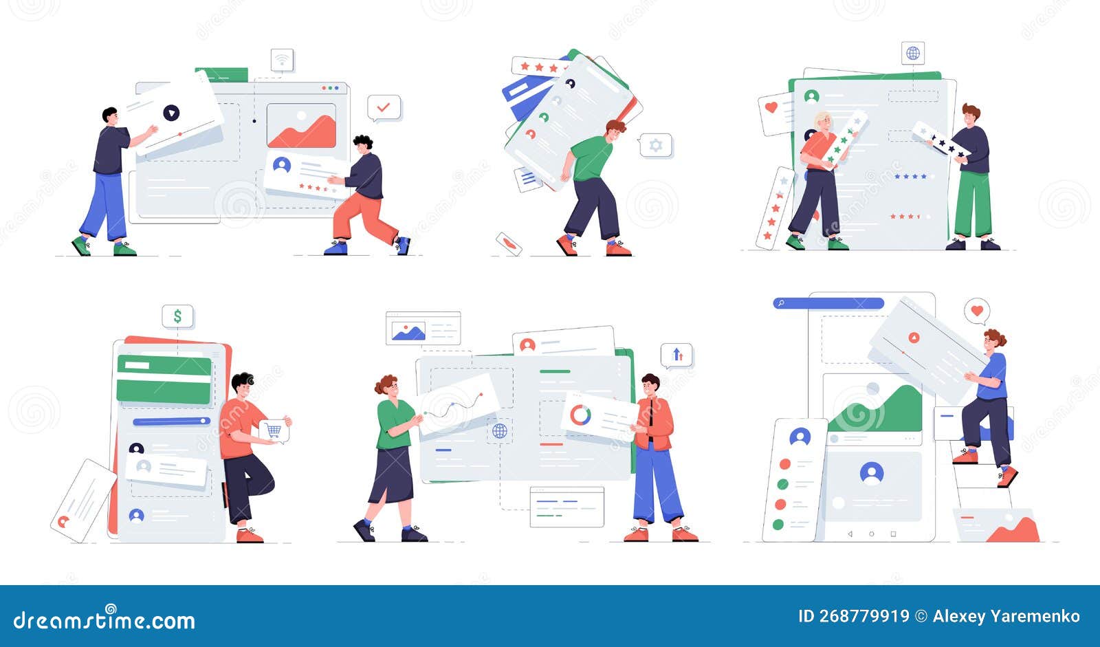 UI and UX designers Set stock vector. Illustration of character - 268779919