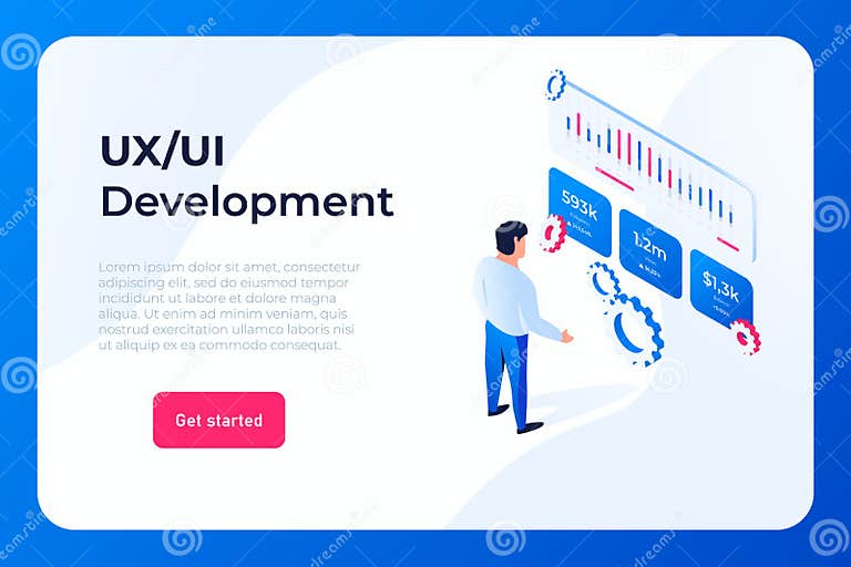 Ui Ux Development Landing Page Concept Ui Designer Or Programmer Creating Structure Of 8348