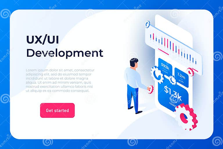 Ui Ux Development Landing Page Concept Ui Designer Or Programmer Creating Structure Of